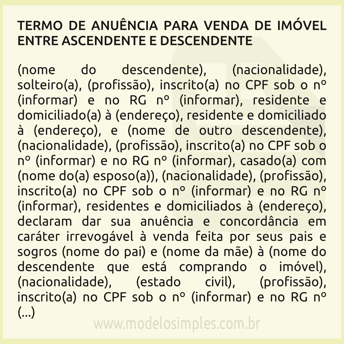 Carta De Anuencia Herdeiros Carta De Anuencia Herdeiros