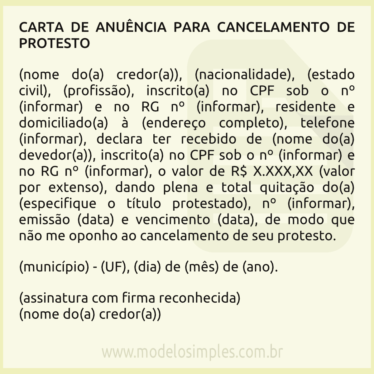 Modelo De Carta De Anuência De Cheque - Carta-Mestre - Flexivel Modelo De Carta De Anuência De Cheque - Carta-Mestre - Flexivel