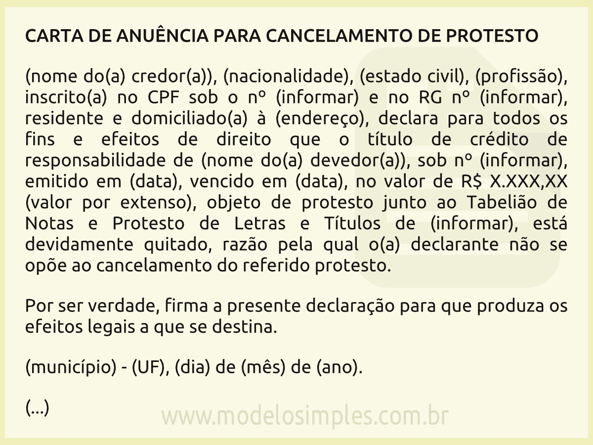 Modelo De Carta De Anuência De Cheque - Carta-Mestre - Flexivel Modelo De Carta De Anuência De Cheque - Carta-Mestre - Flexivel